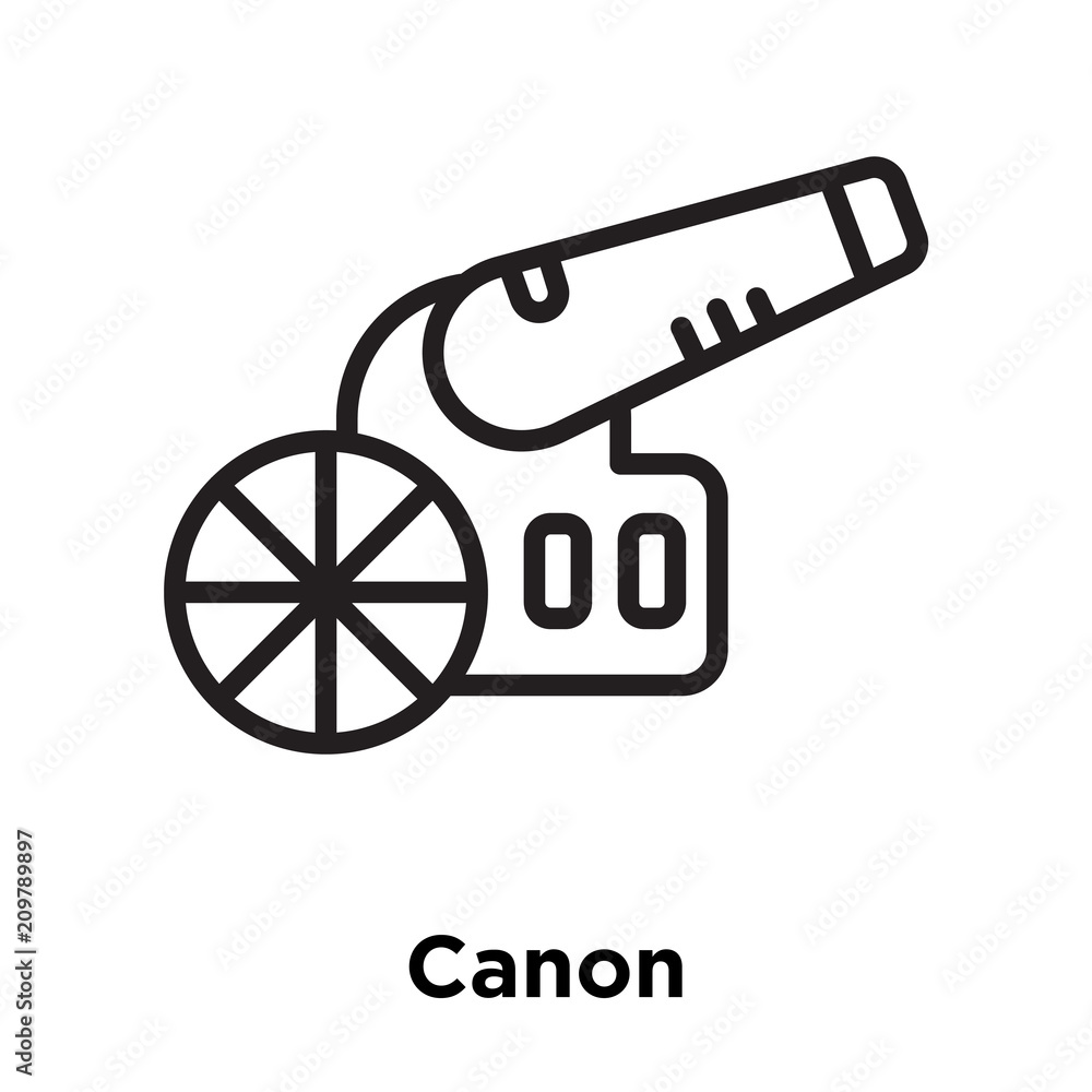 Canon icon vector sign and symbol isolated on white background, Canon ...