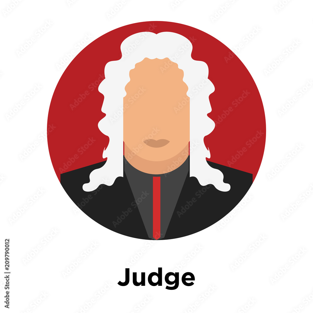 Judge icon vector sign and symbol isolated on white background, Judge ...