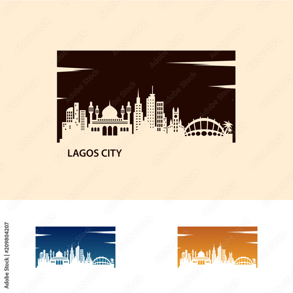 Lagos City Icon Skyline Logo Vector Stock Vector | Adobe Stock
