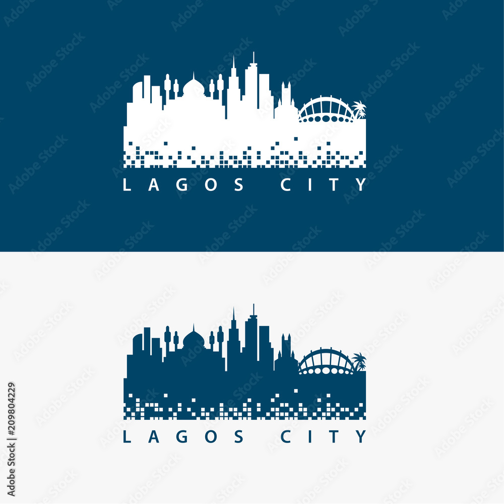 Lagos City Icon Skyline Logo Vector Stock Vector | Adobe Stock