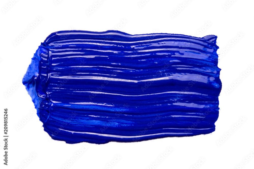 Blue paint brush strokes texture isolated on white background Stock ...