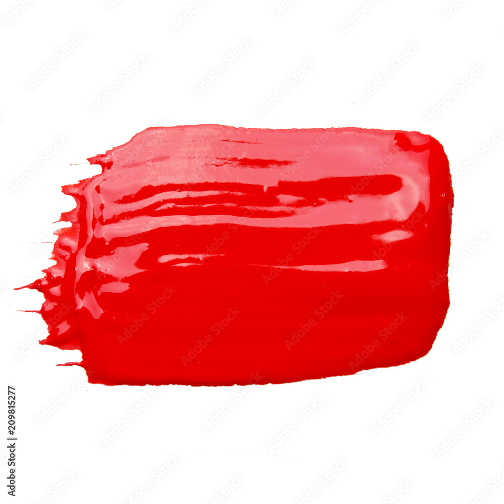 red paint brush strokes texture isolated on white background Stock ...