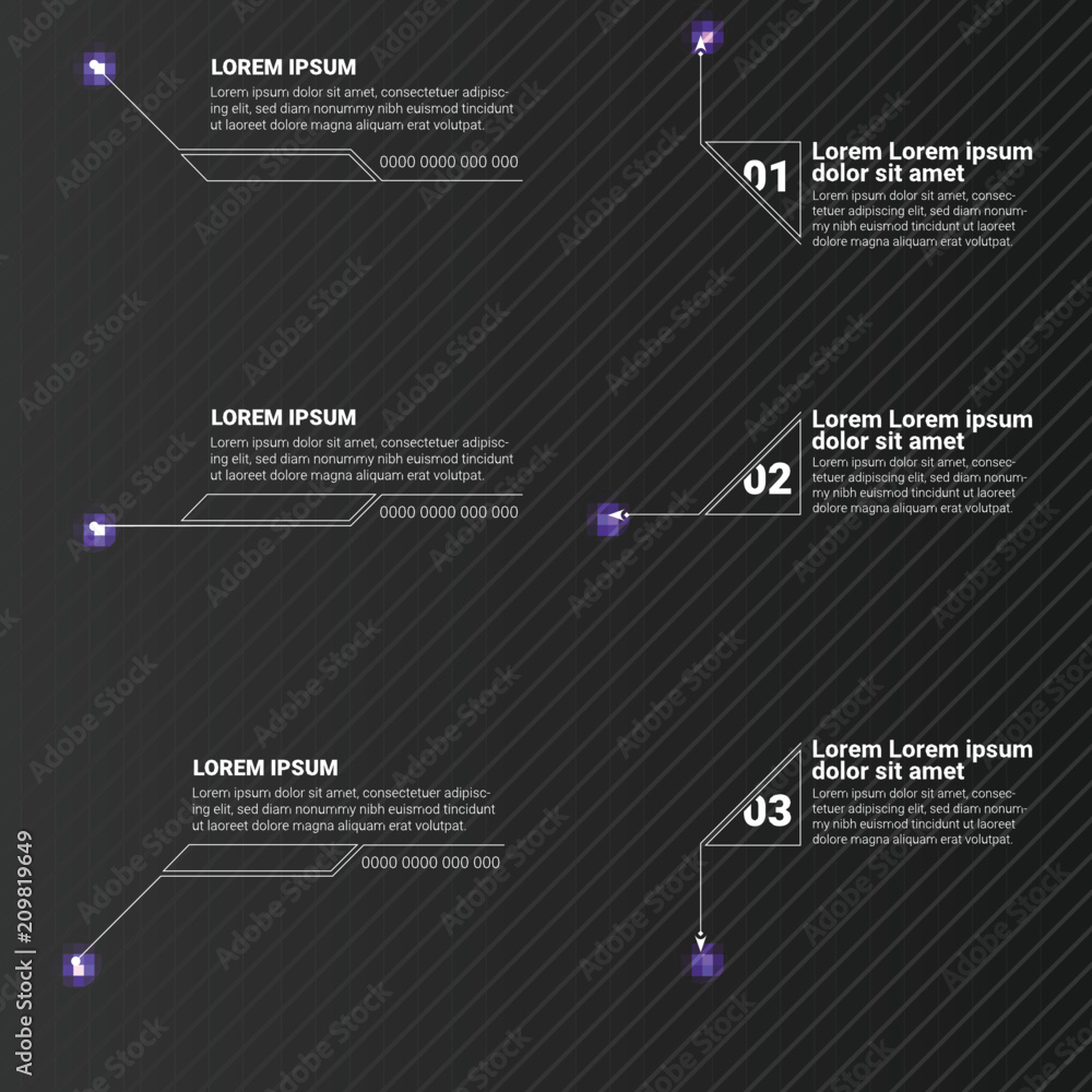 Digital callouts titles. Set of templates for modern banners of lower ...