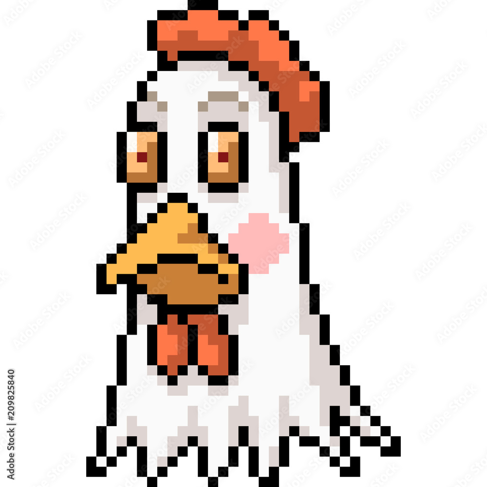 vector pixel art chicken head Stock Vector | Adobe Stock