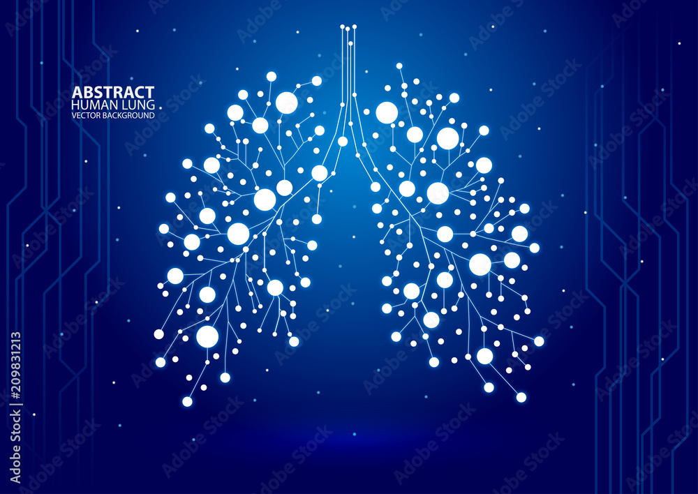 Abstract human lung vector with dots and lines Stock Vector | Adobe Stock