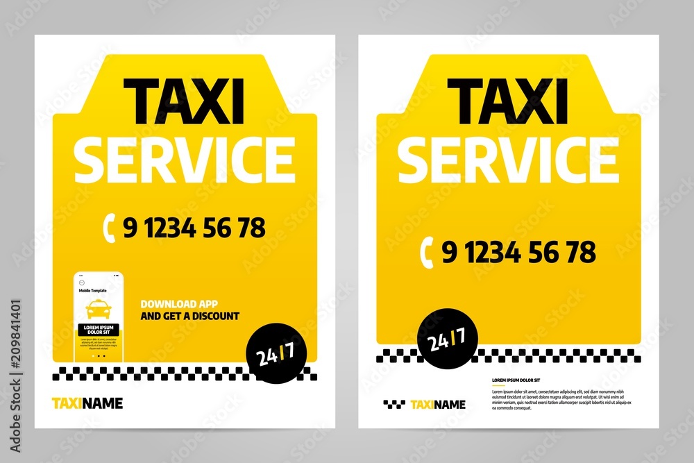 Vector layout design template for taxi service. Can be adapt to ...