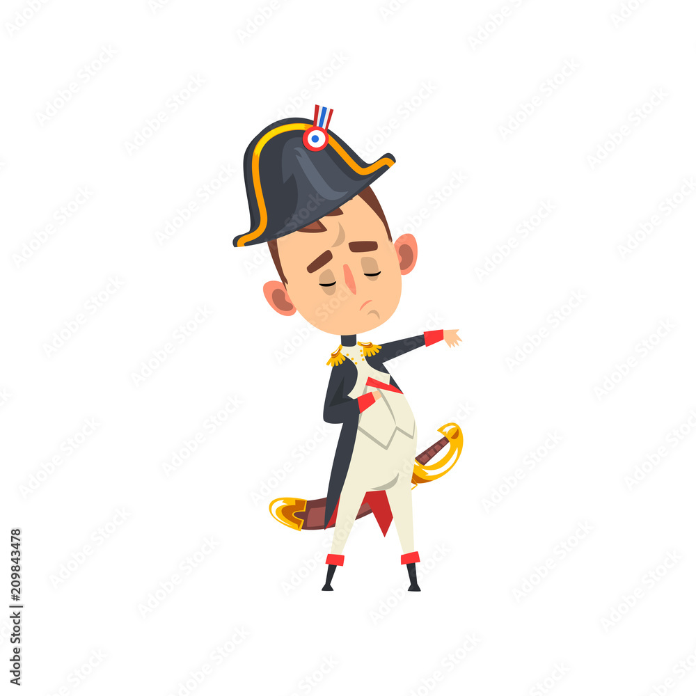 Majestic Napoleon Bonaparte cartoon character, comic French historical ...