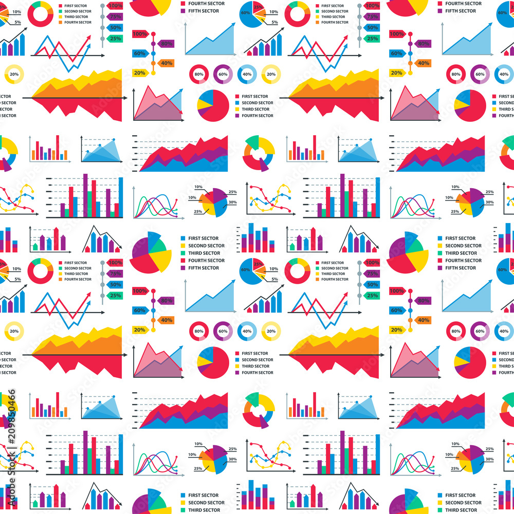 Diagram chart graph elements vector business infographic flow sheet ...