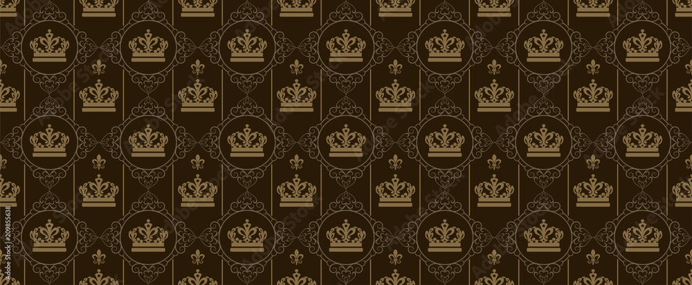 Royal background-classic Wallpaper with Royal crowns Stock Vector ...