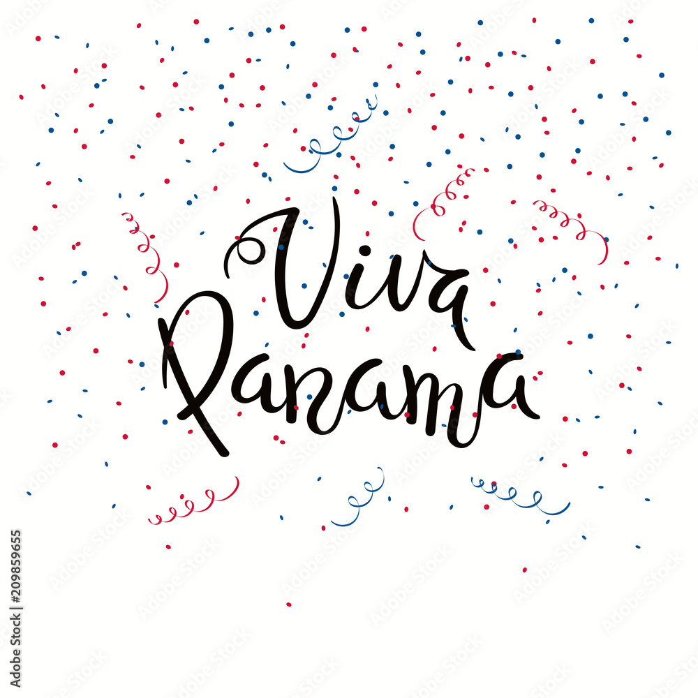Hand written calligraphic Spanish lettering quote Viva Panama with ...
