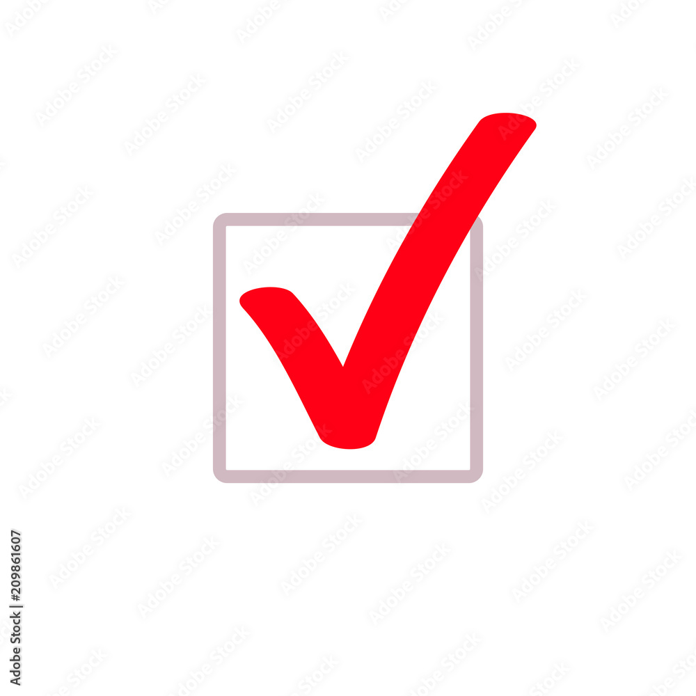 Red tick marker checkmark vector square box icon Stock Vector | Adobe Stock