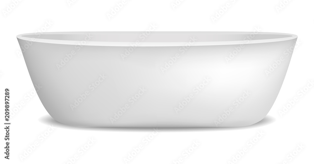 Modern bathtub mockup. Realistic illustration of modern bathtub vector ...