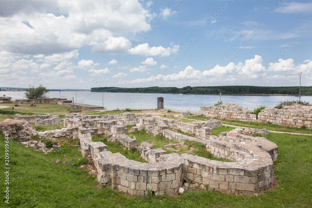 Ruins of medieval Bulgarian church in Silistra, Bulgaria. Silistra is a ...