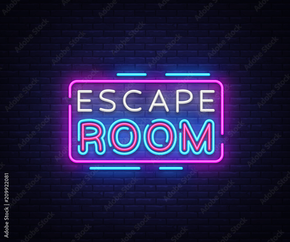 Escape Room neon signs vector. Escape Room Design template neon sign ...
