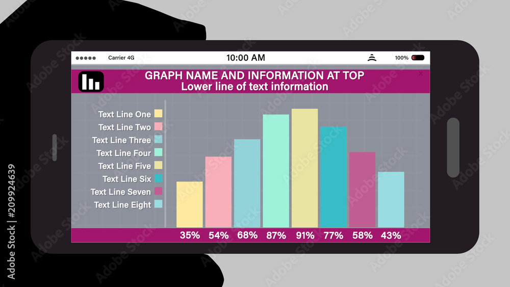 Mobile Phone Bar Graph Stock Template | Adobe Stock