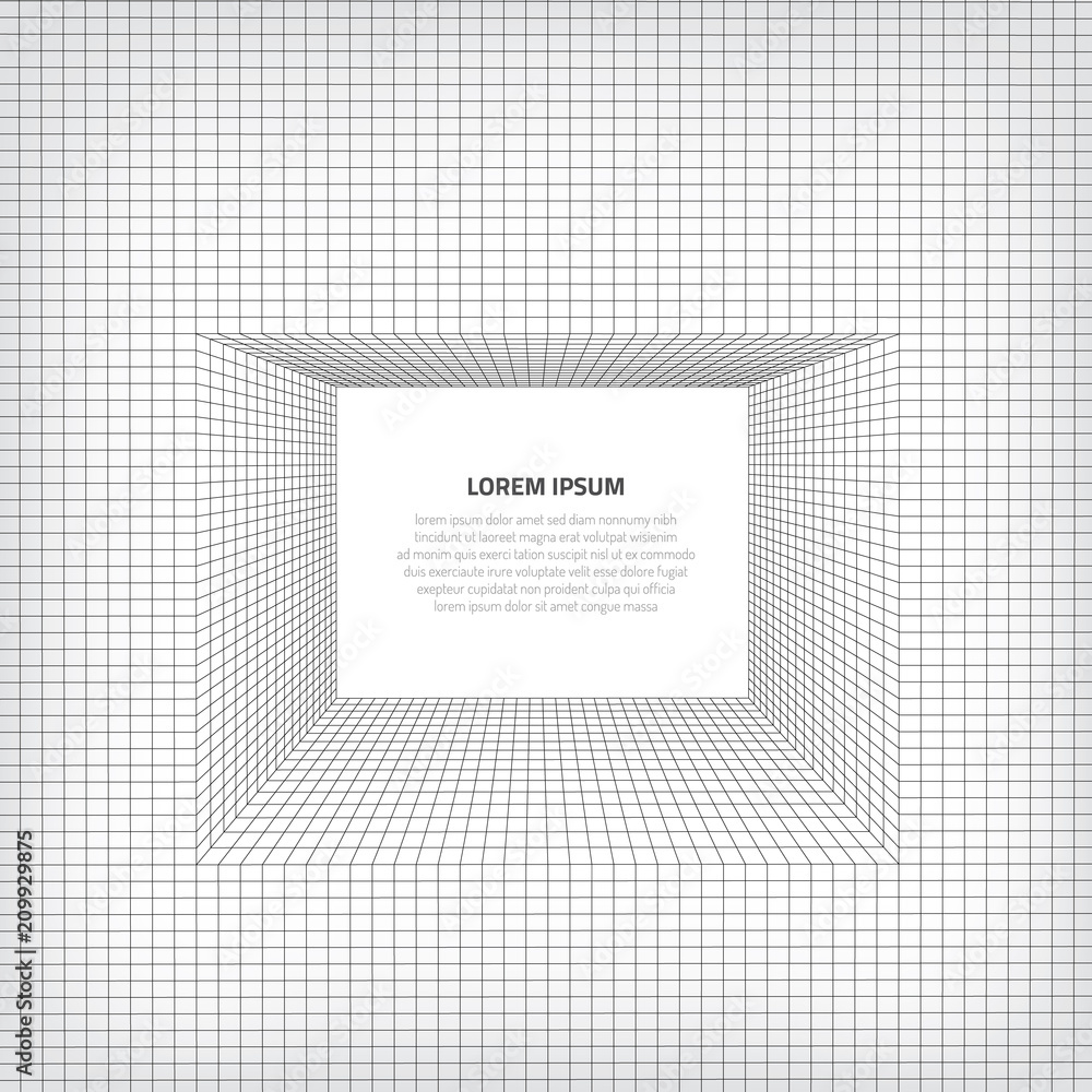 Abstract background with geometric grid. Optical illusion of the ...