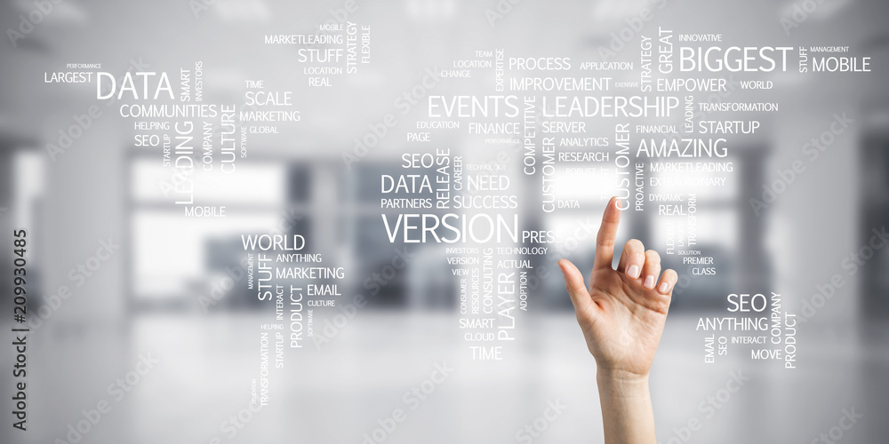 World map in office interior as symbol for international busines Stock ...