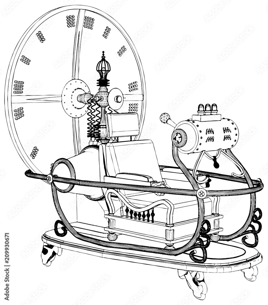 Time Machine Isolated On White Background Vector Stock Vector | Adobe Stock