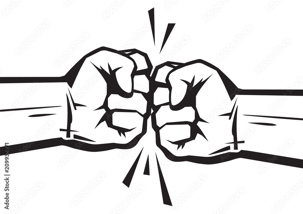 Two clenched fists bumping together Stock Vector | Adobe Stock