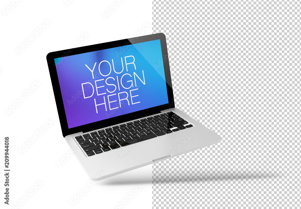 Floating Laptop Mockup Stock Template | Adobe Stock