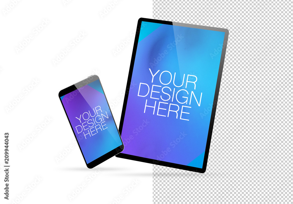 Floating Devices Mockup Stock Template | Adobe Stock