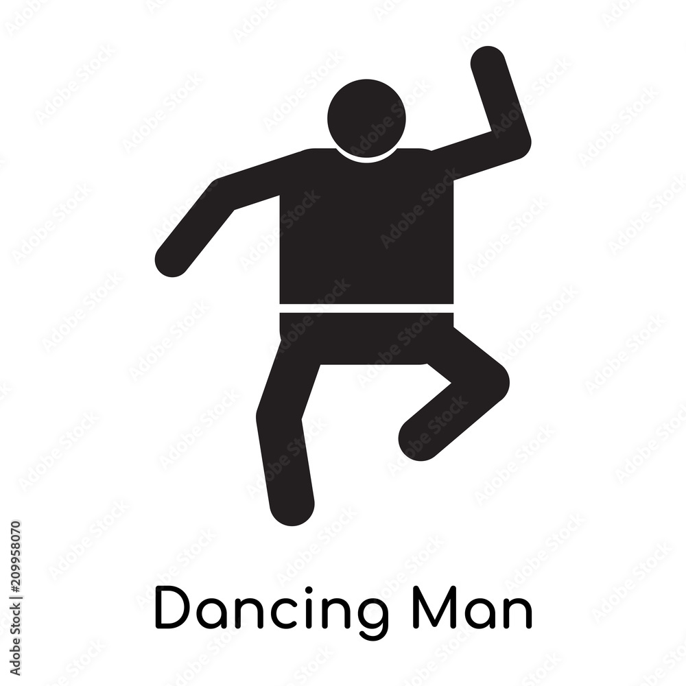 Dancing Man icon vector sign and symbol isolated on white background ...