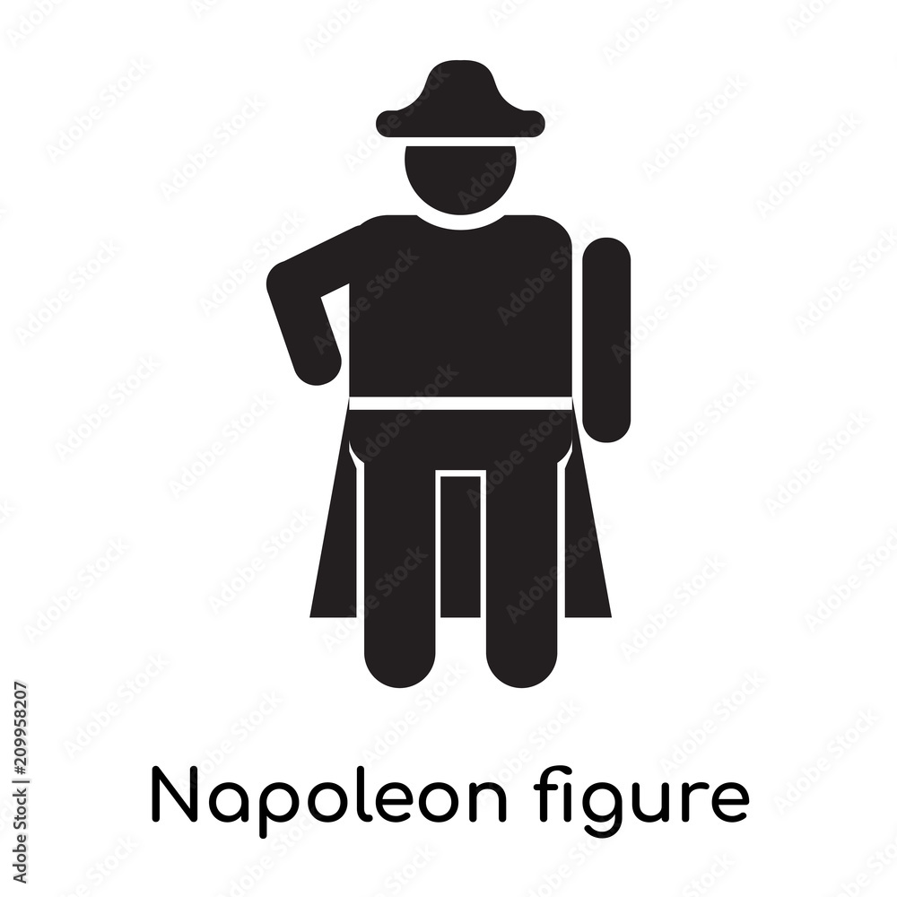 Napoleon figure icon vector sign and symbol isolated on white ...