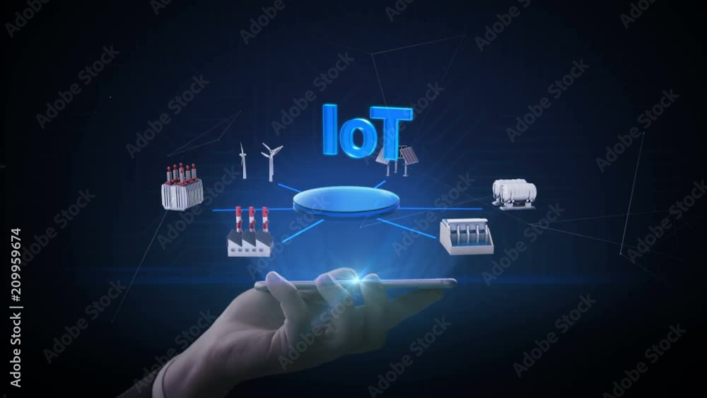 Lifting smart phone, mobile, Smart Factory, solar panel, wind generator ...