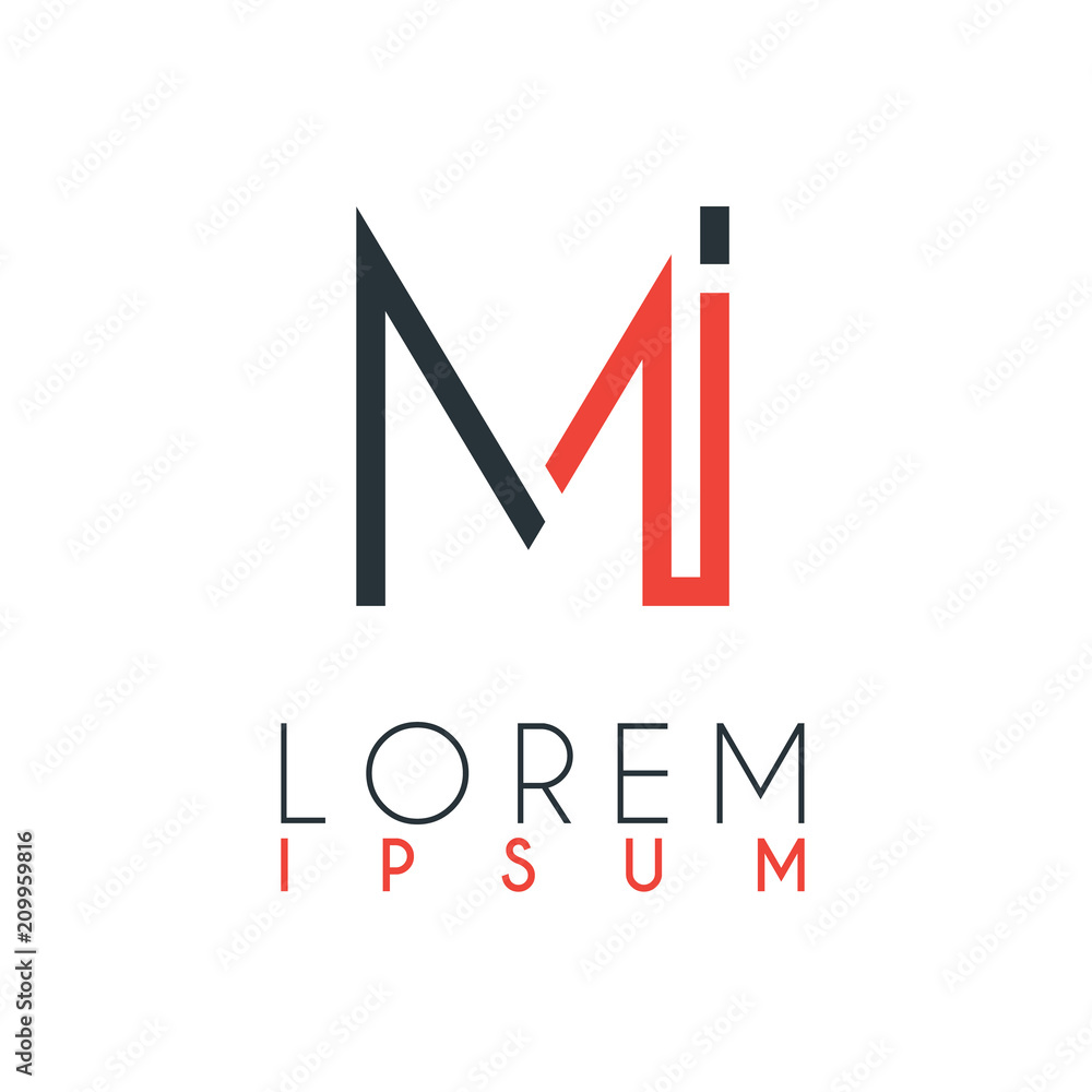 The logo between the letter M and letter I or MI with a certain ...