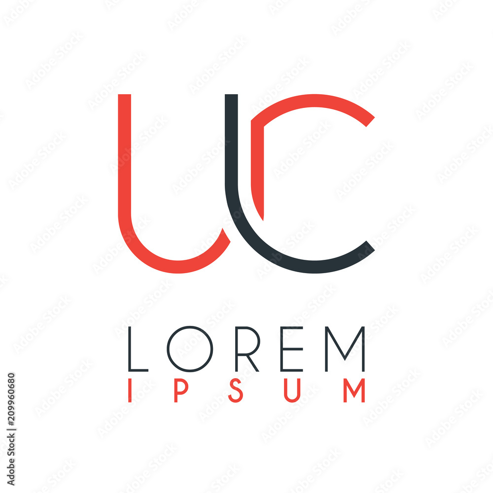 The logo between the letter U and letter C or UC with a certain ...