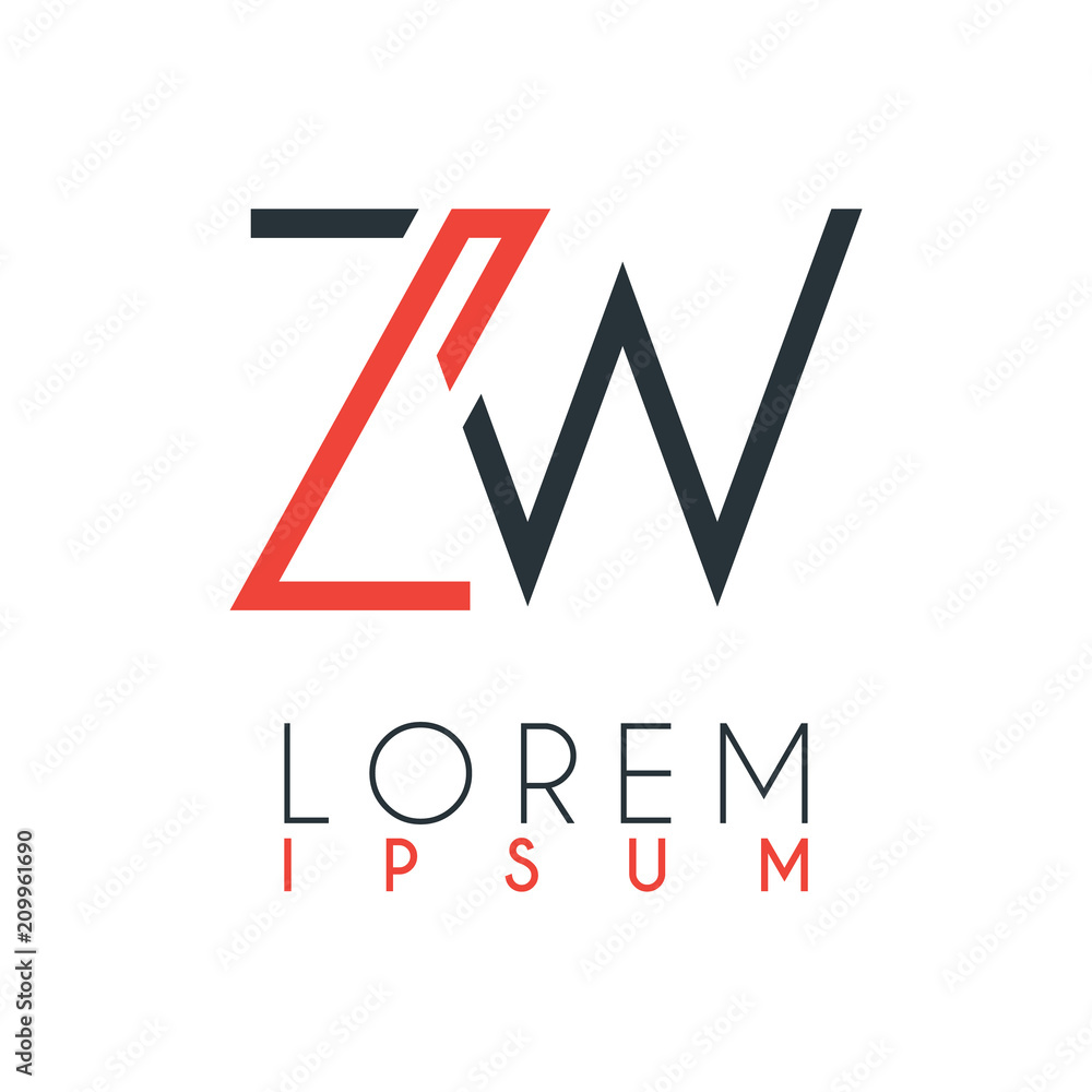 The logo between the letter Z and letter W or ZW with a certain ...