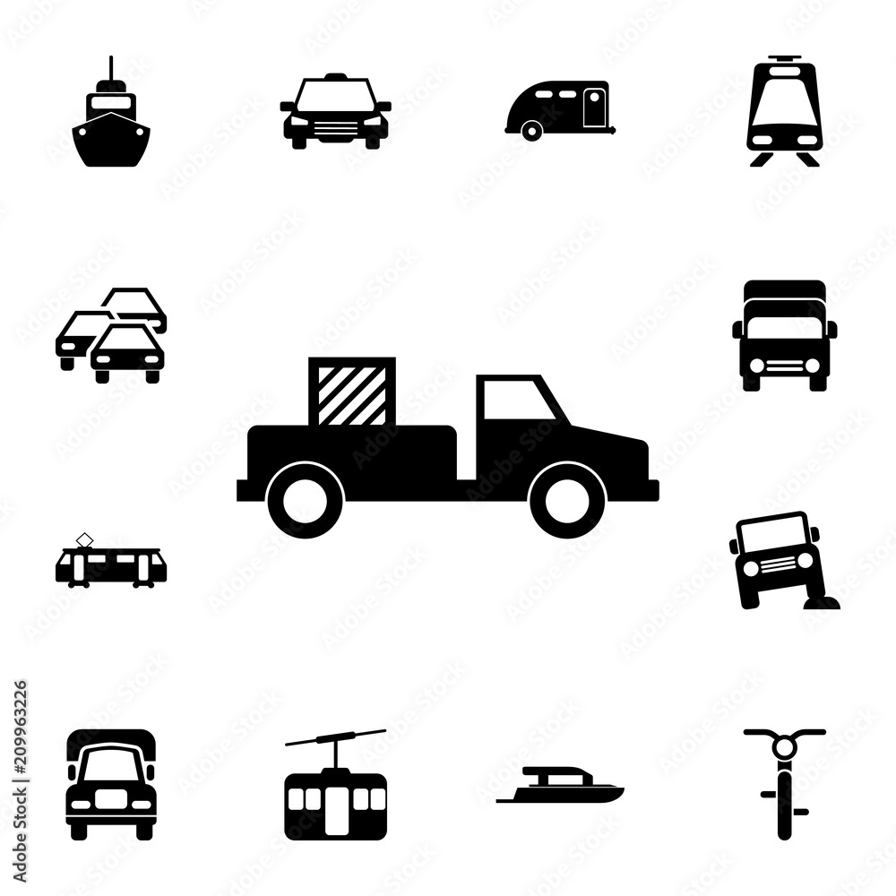 pick-up with cargo icon. Detailed set of Transport icons. Premium ...