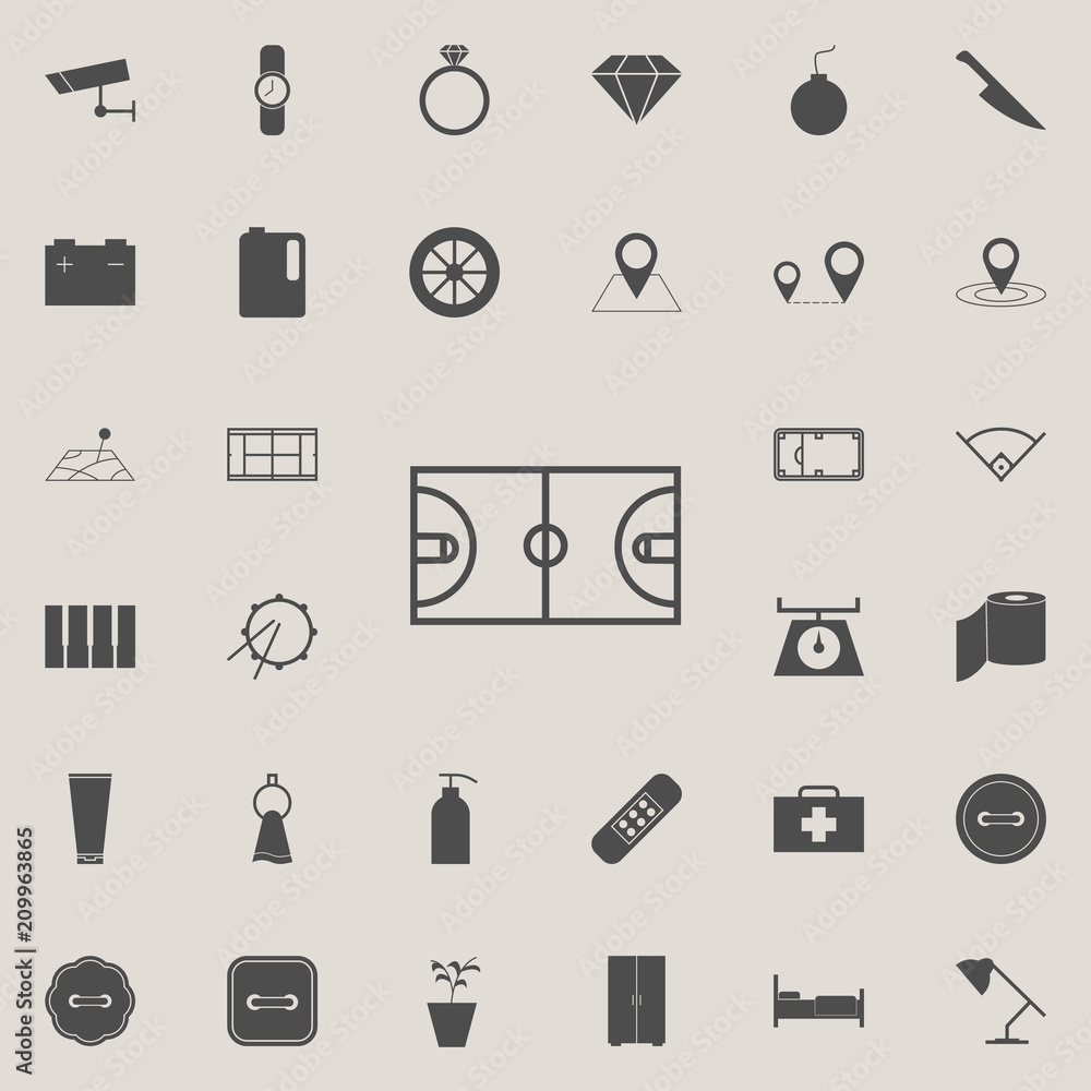 Basketball field icon. Detailed set of Minimalistic icons. Premium ...