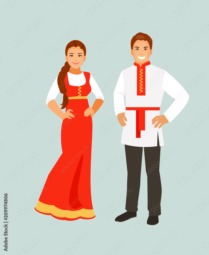 Russian costume vector Stock Vector | Adobe Stock