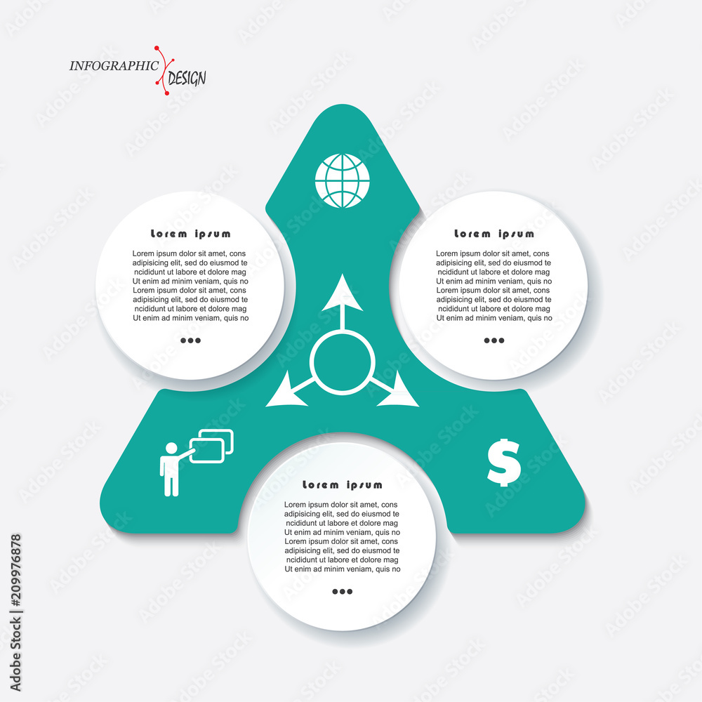 Infographic template design with triangle and 3 segments. can be used ...