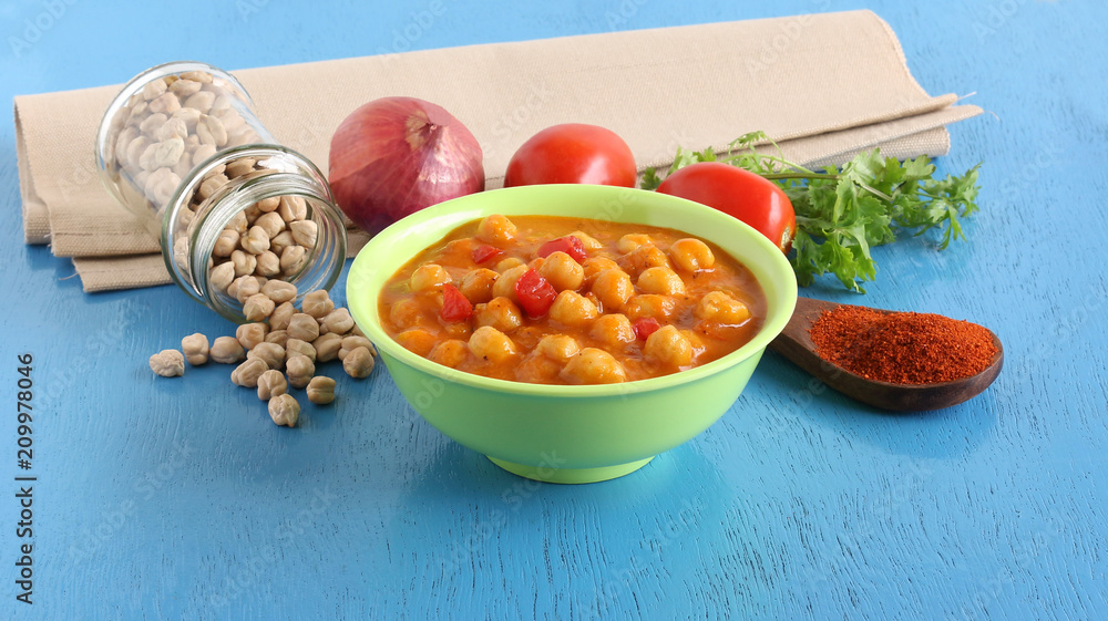 Chana dal masala or chickpea curry, with its ingredients, is a healthy ...