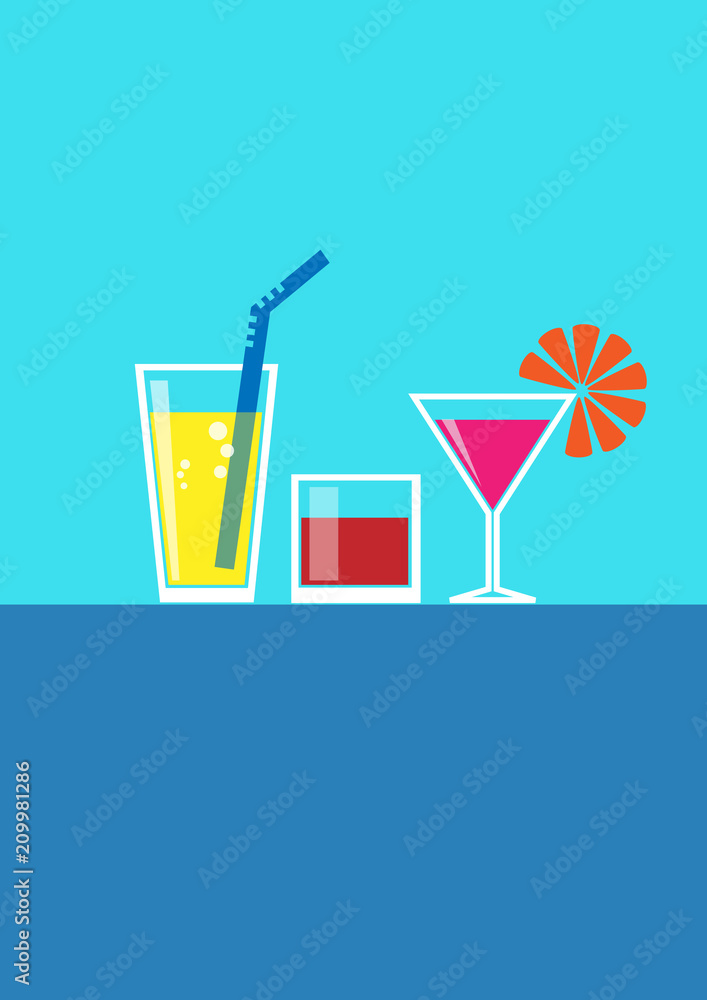 Cocktail party invitation. Vintage poster, vector black background in ...