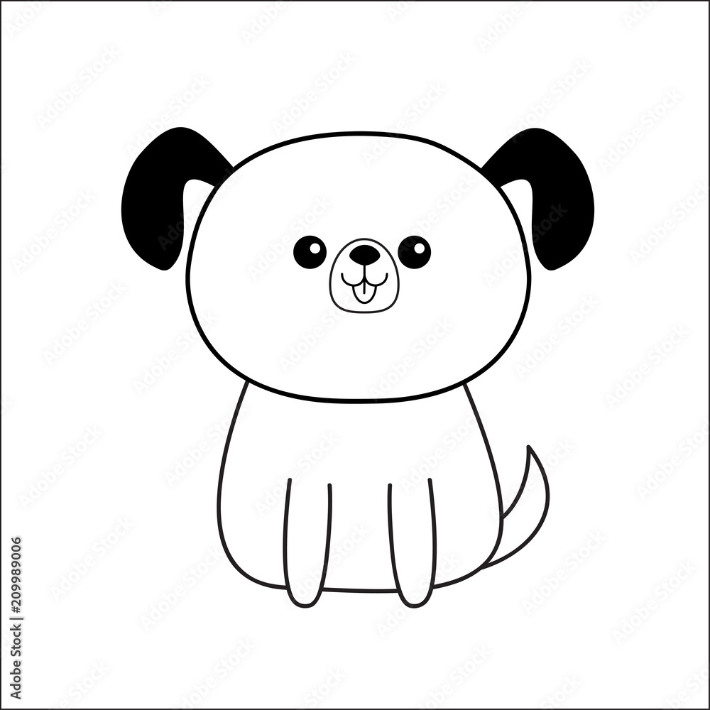 Happy Dog Face Drawing