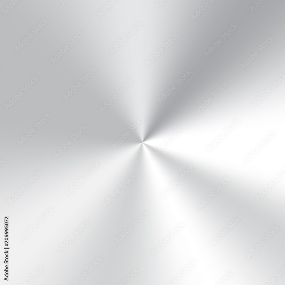 Colorful conical silver gradient. Bright plate with a polished metal ...