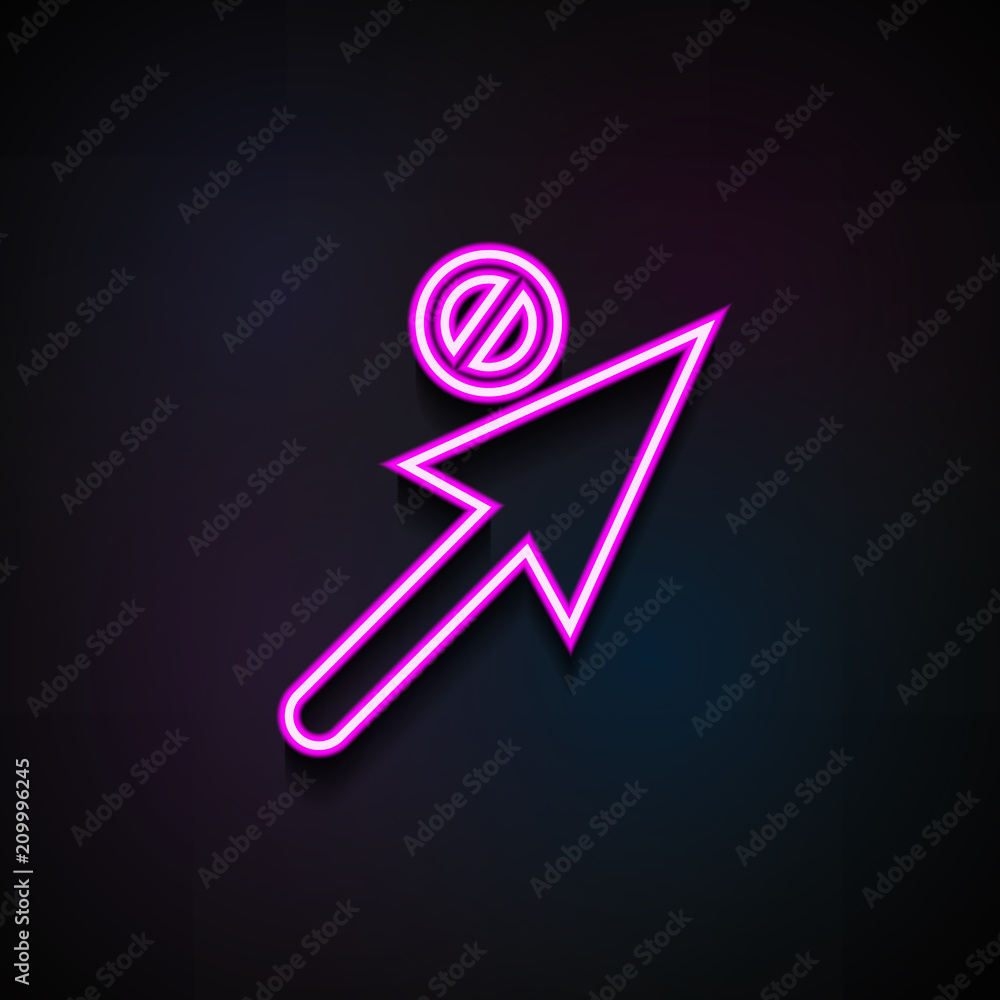 cursor under prohibition icon. Element of Minimalistic icons for mobile ...