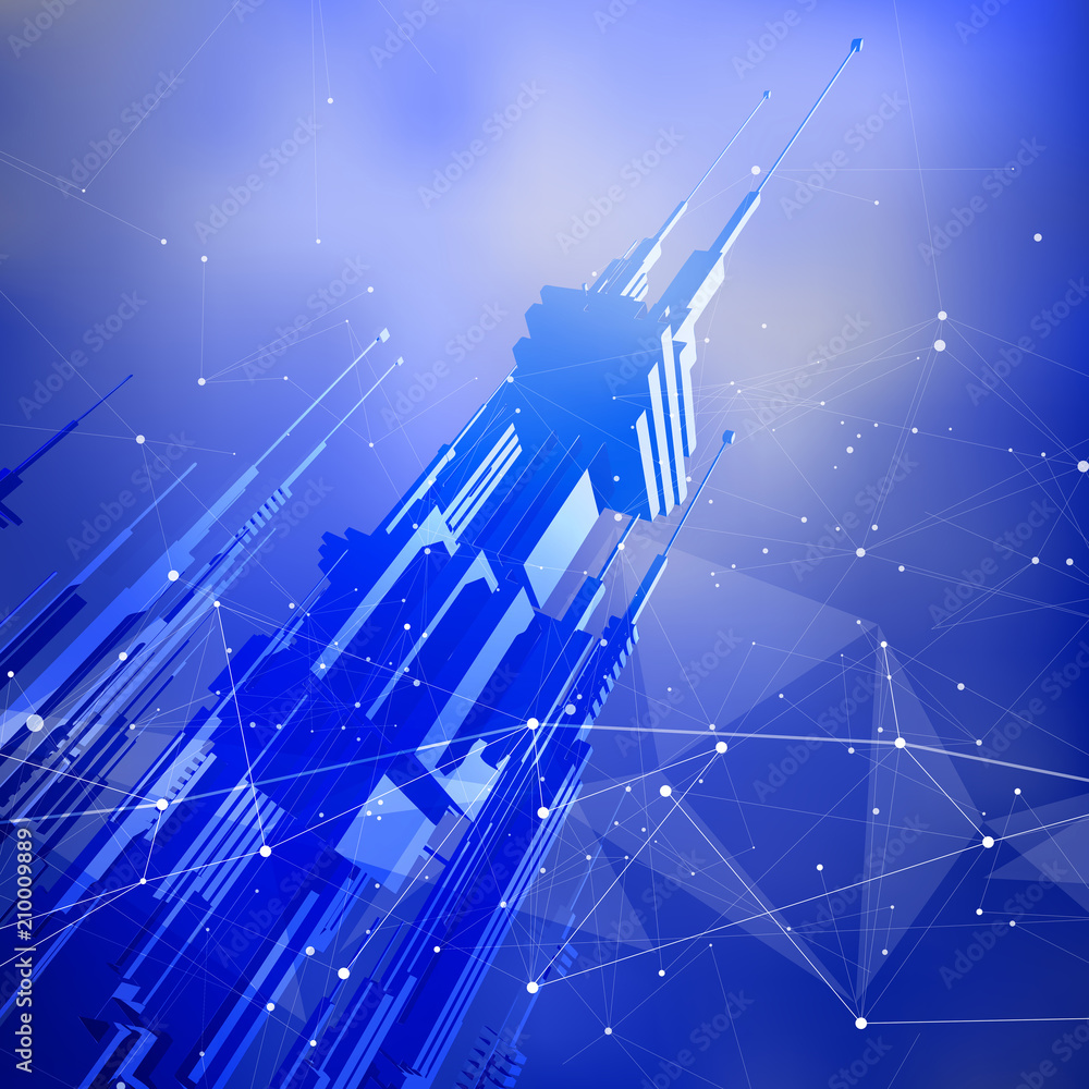 futuristic smart metropolis city with skyscrapers of the future ...