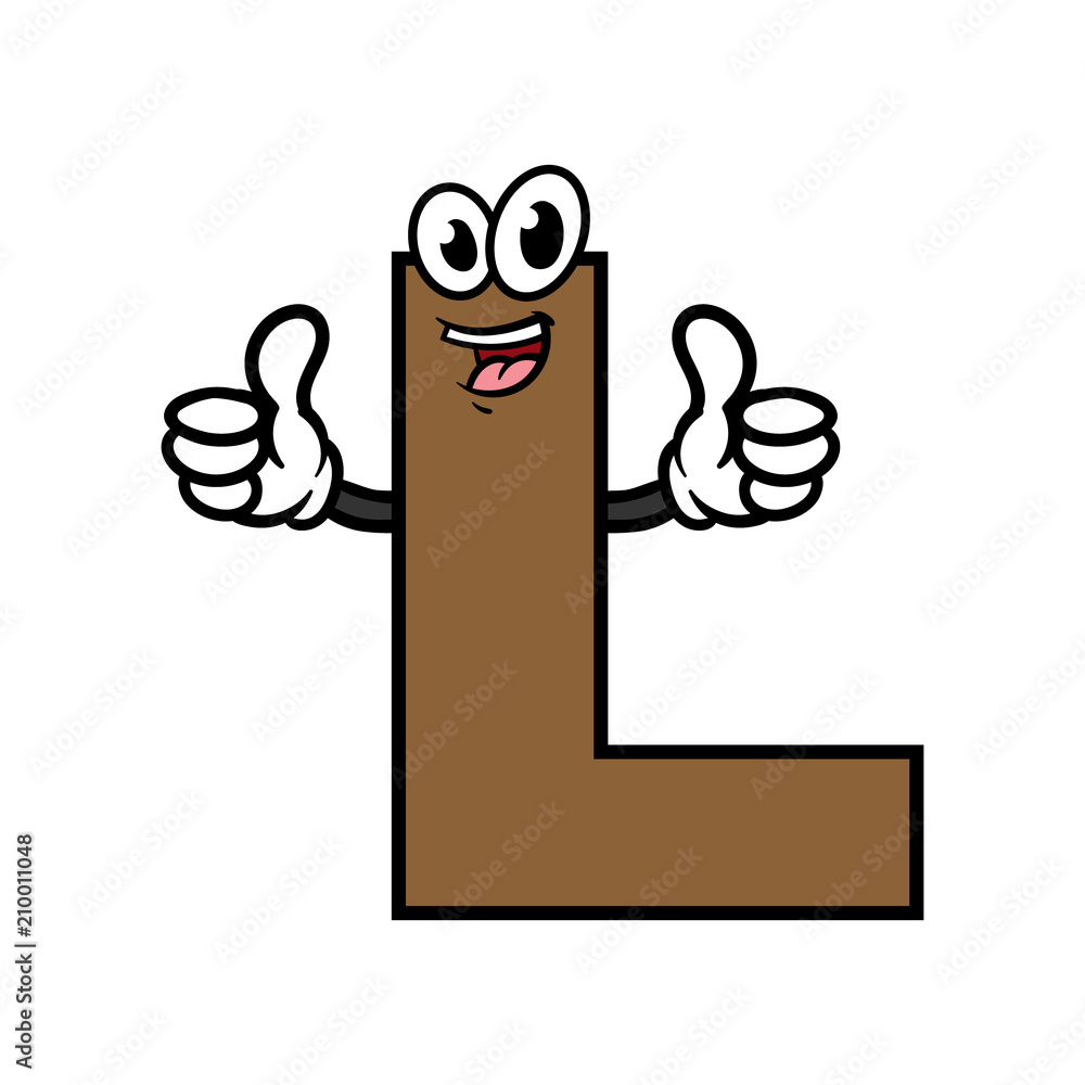 Cartoon Letter L Character Stock Vector | Adobe Stock