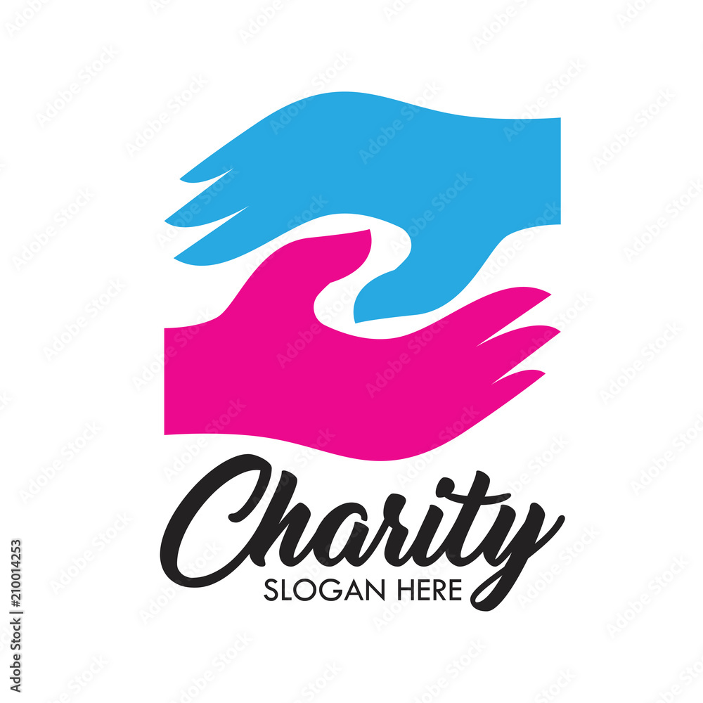 charity and care logo, emblems and insignia with text space for your ...