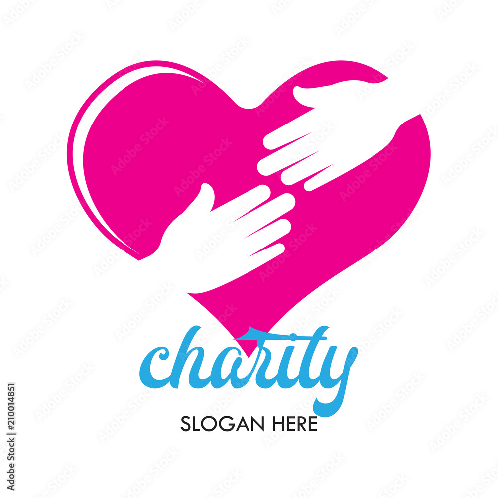 charity and care logo, emblems and insignia with text space for your ...