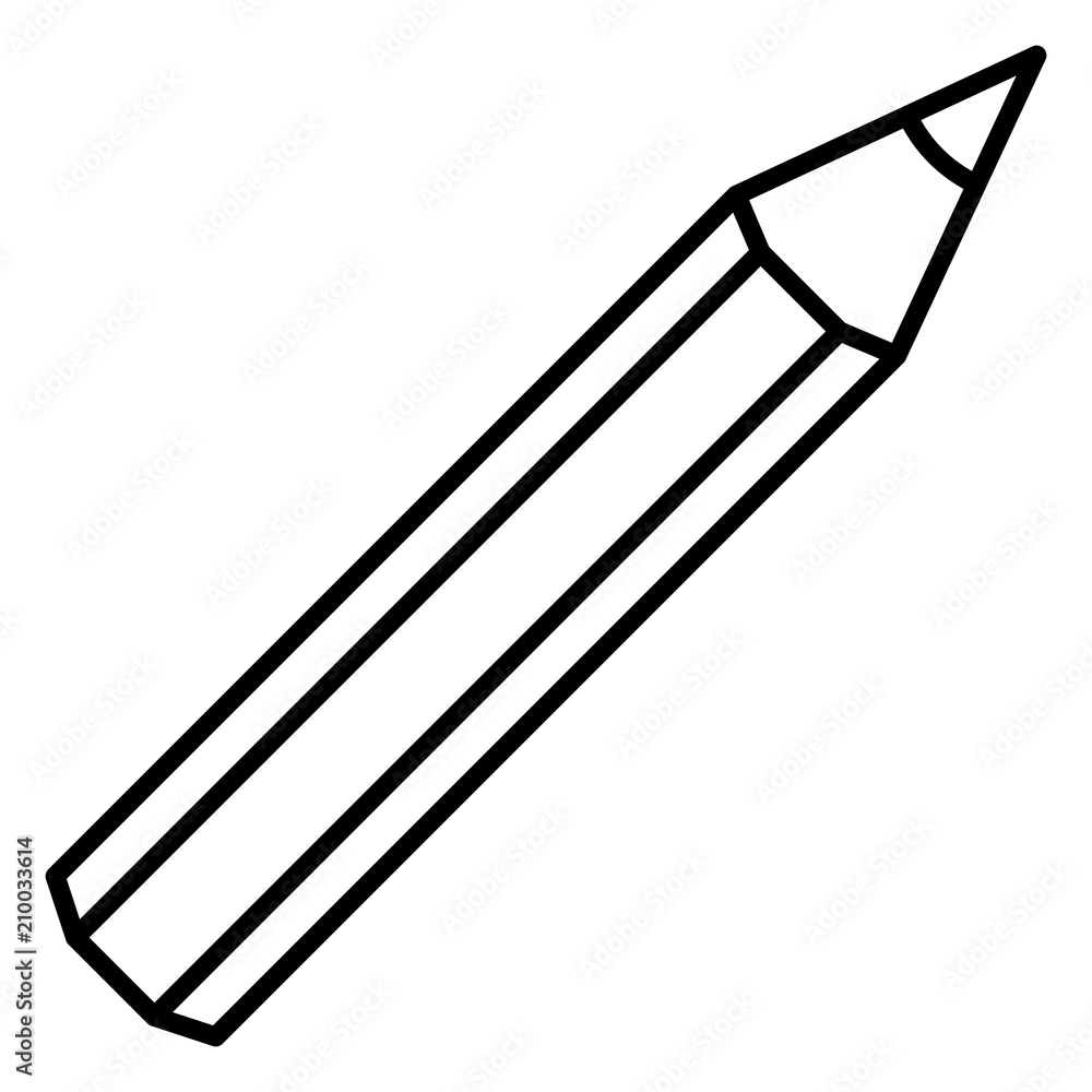 Vector Black Outline Icon - Drawing Pencil Stock Vector | Adobe Stock