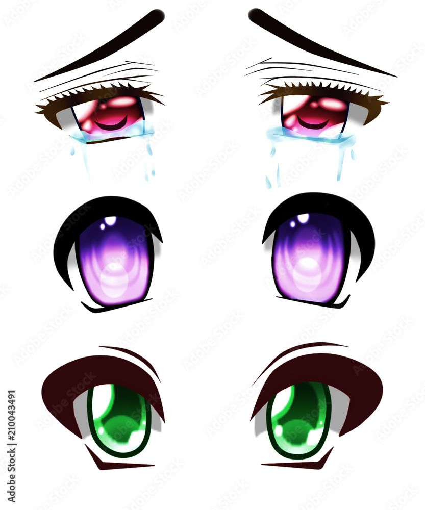 Kawaii anime eyes design Stock Illustration | Adobe Stock