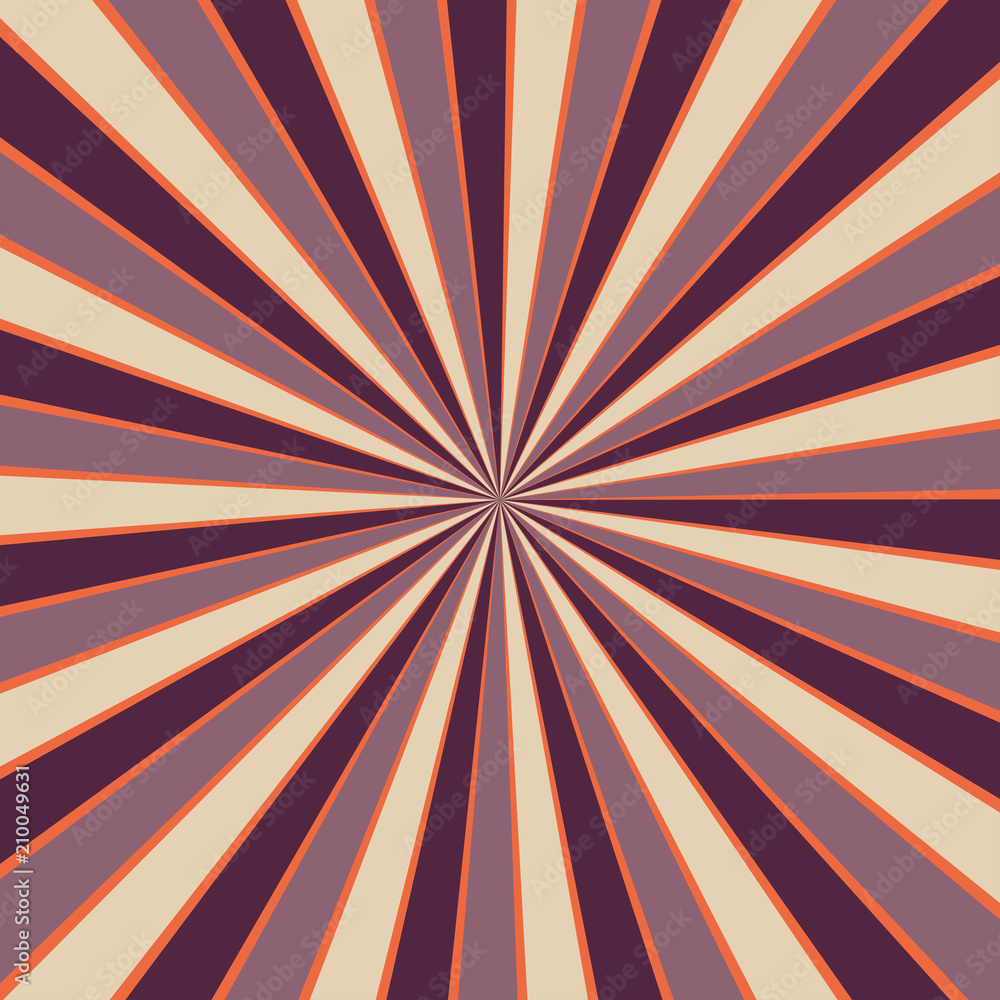 starburst or sunburst background pattern with a vintage color palette ...