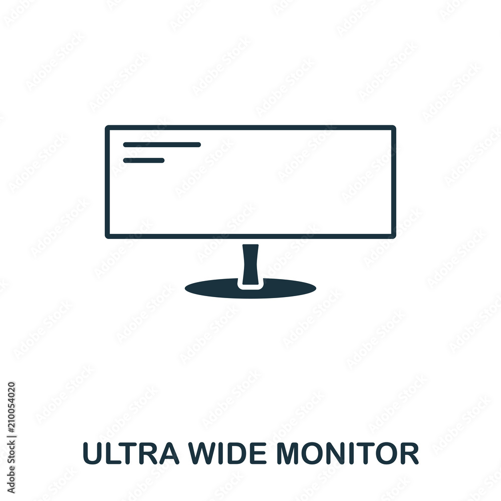 Ultra Wide Monitor icon. Line style icon design. UI. Illustration of ...