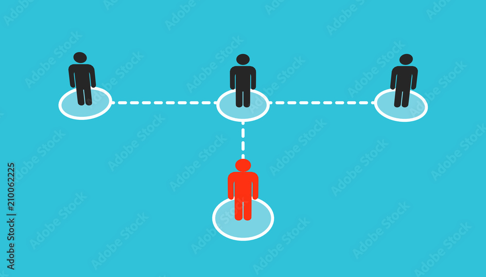 Abstract creative vector illustration of growing connecting people ...