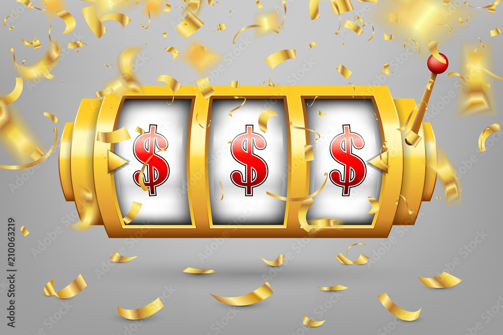Creative vector illustration of 3d gambling reel, casino slot machine ...